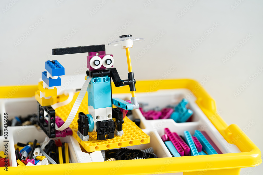 Minsk, Belarus. February, 2020. The new Spike Prime robot, released by ...