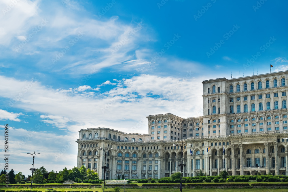 Palace of Parliament in Bucharest city, Romania. Romanian government ...