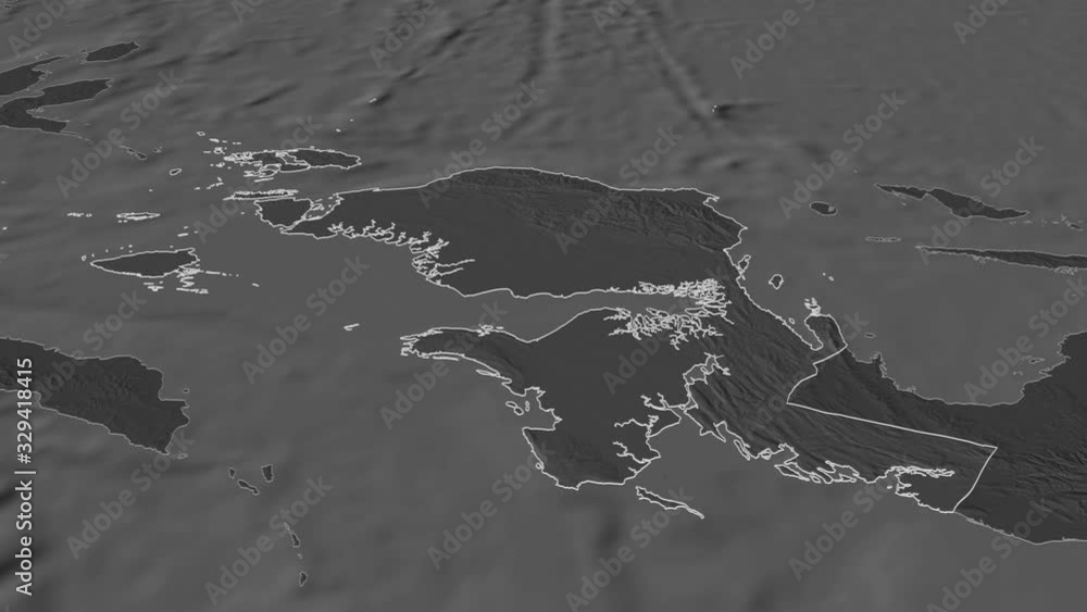 Papua Barat, province with its capital, zoomed and extruded on the ...