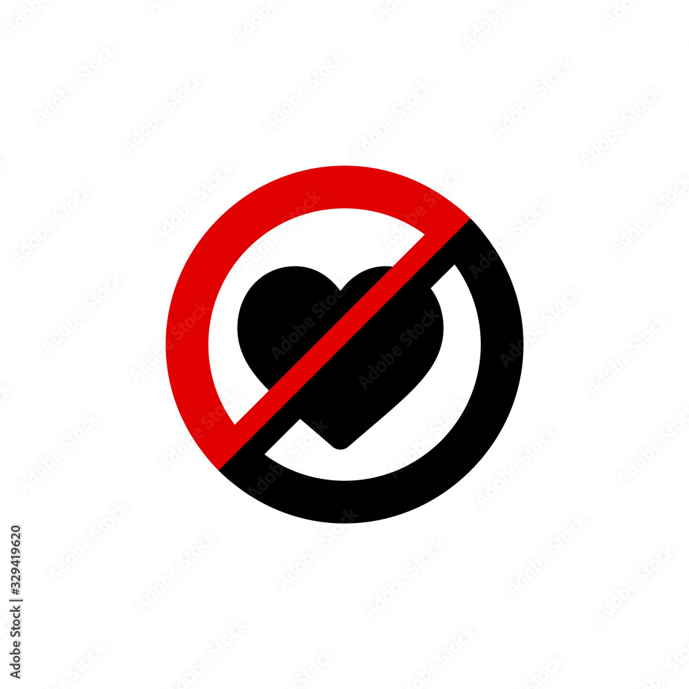 No love heart sign, vector isolated symbol. Stock Vector | Adobe Stock