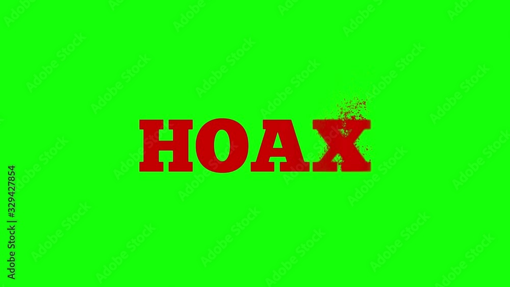 HOAX word animation with sand transition motion graphic effect and ...