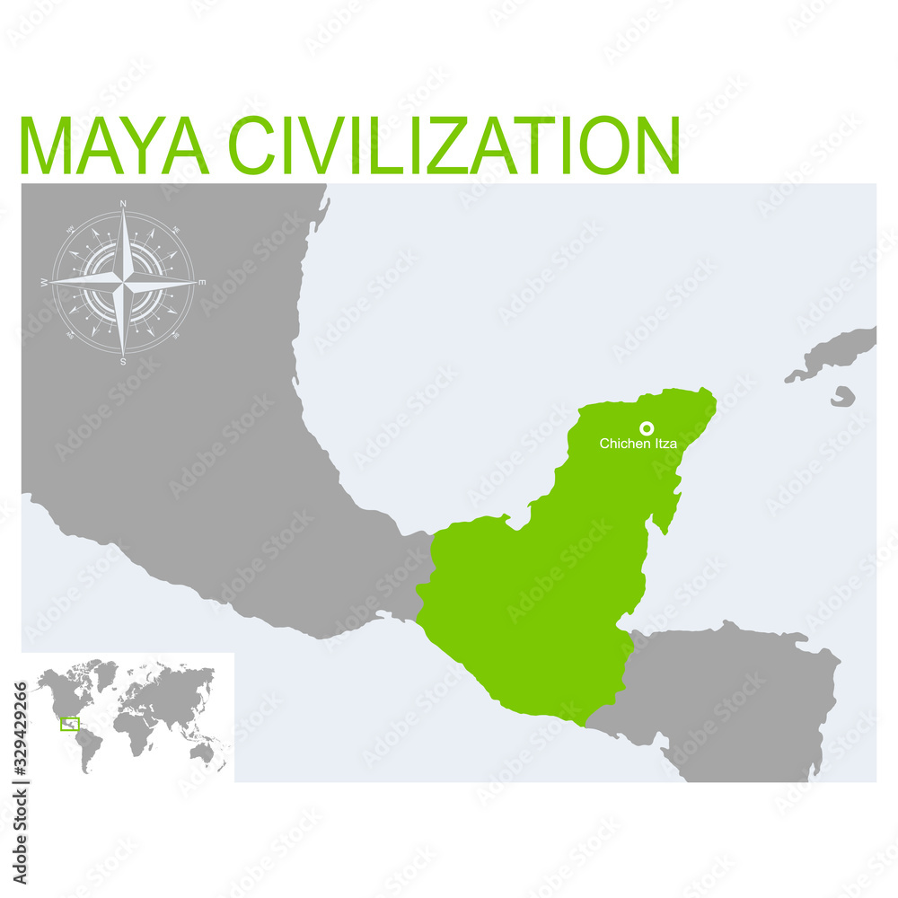 vector map of the Maya civilization Stock Vector | Adobe Stock