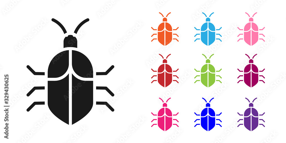 Black System bug concept icon isolated on white background. Code bug ...