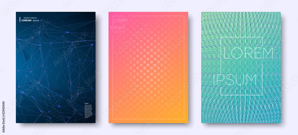 Set of 3 social media gradient background. Social network stories soft ...