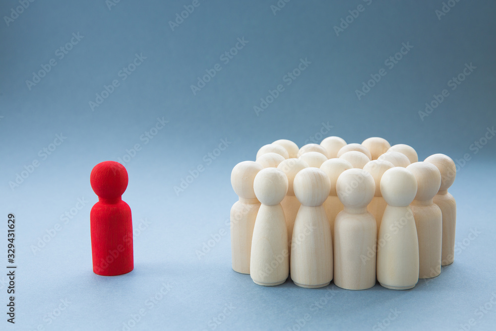 Standing out from a crowd for being different or a leader, Manager or ...