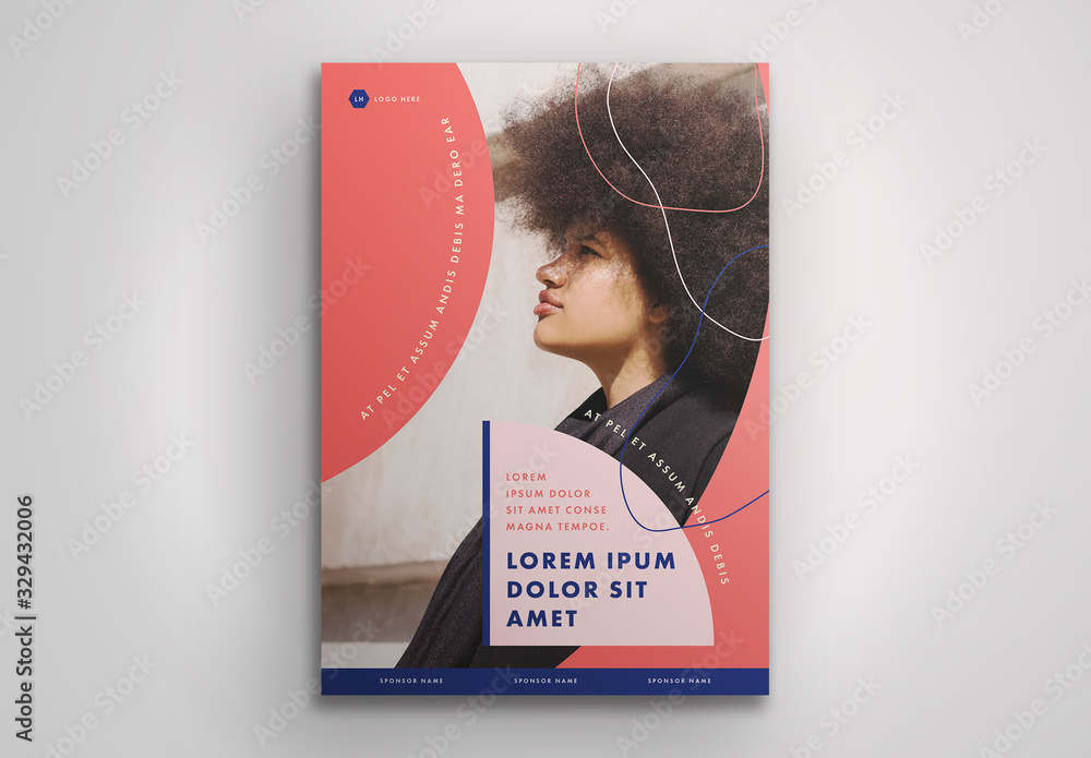 Poster Layout with Organic Shapes Stock Template | Adobe Stock