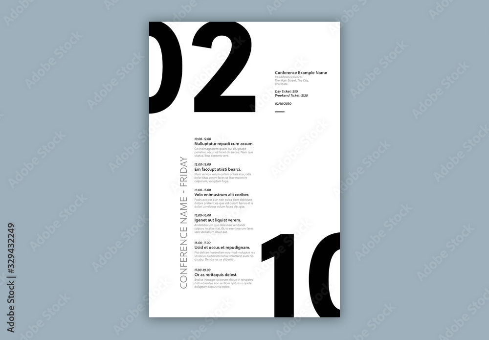 Event Poster Layout with Bold Typography Stock Template | Adobe Stock