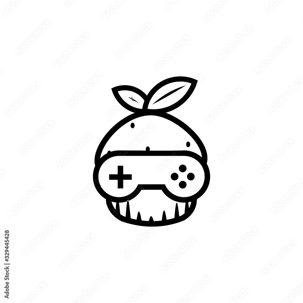 cake and game console in black logo, bakery logo design inspiration ...