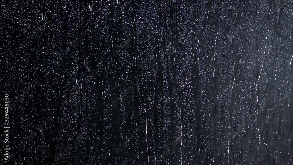 Black wet background raindrops for overlaying on window, concept of ...