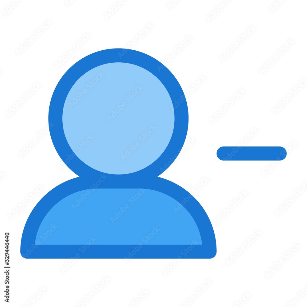 Remove user icon in flat style. User profile symbol with minus sign ...