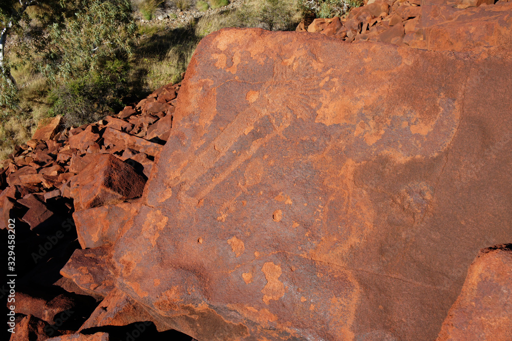 Human Female with Child Rock Art Stock Photo | Adobe Stock