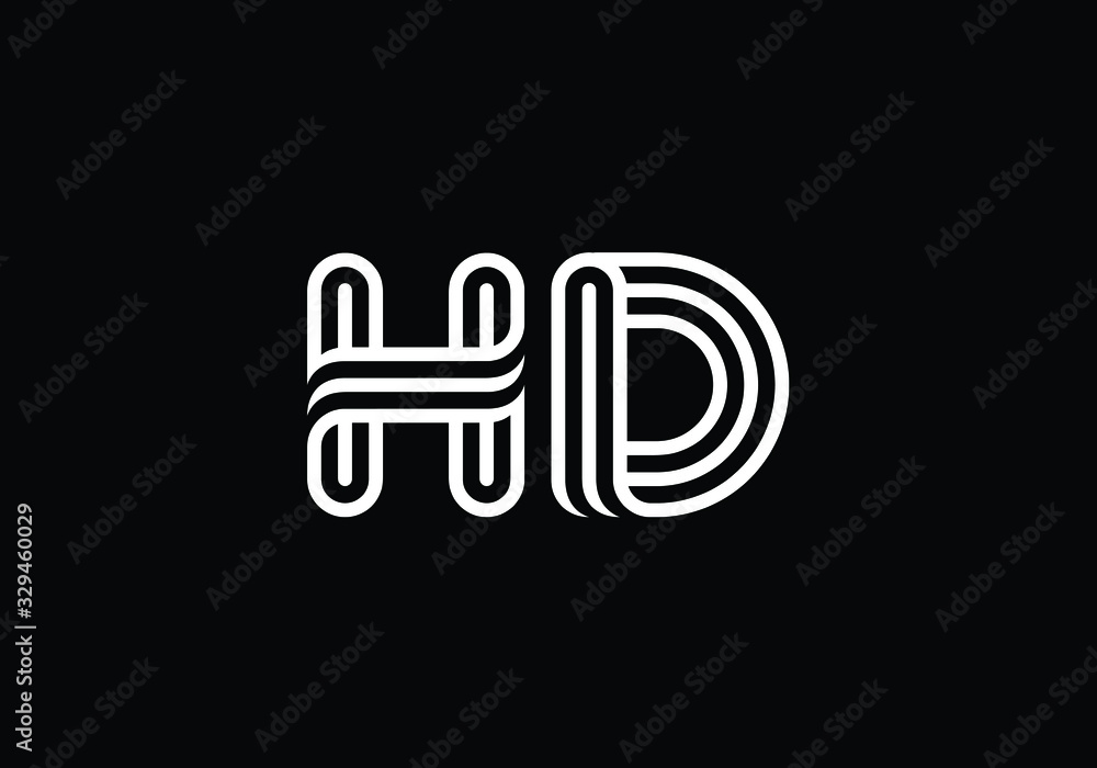 H D HD Initial Letter Logo design vector template, Graphic Alphabet ...