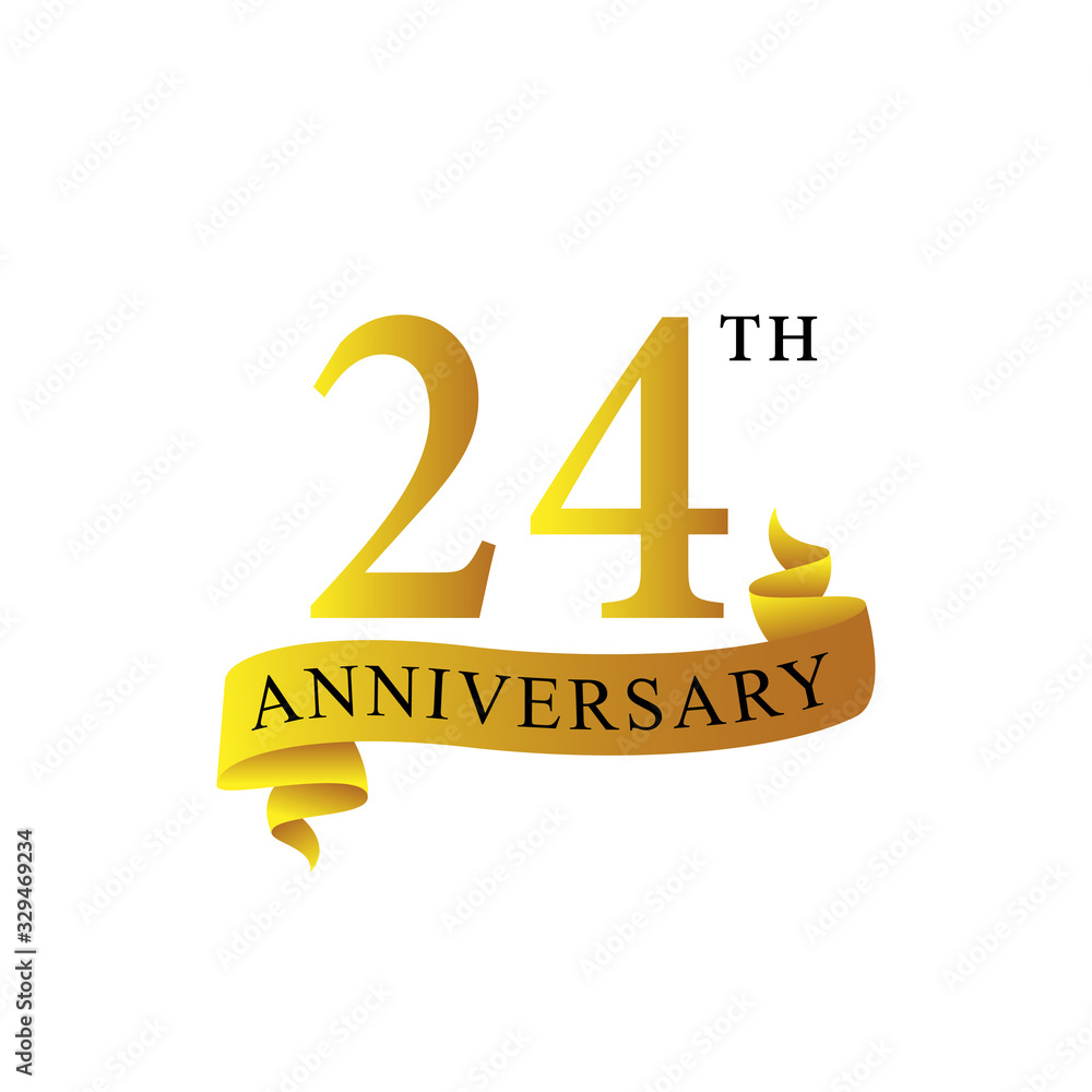 Ribbon anniversary 24th years logo Stock Vector | Adobe Stock