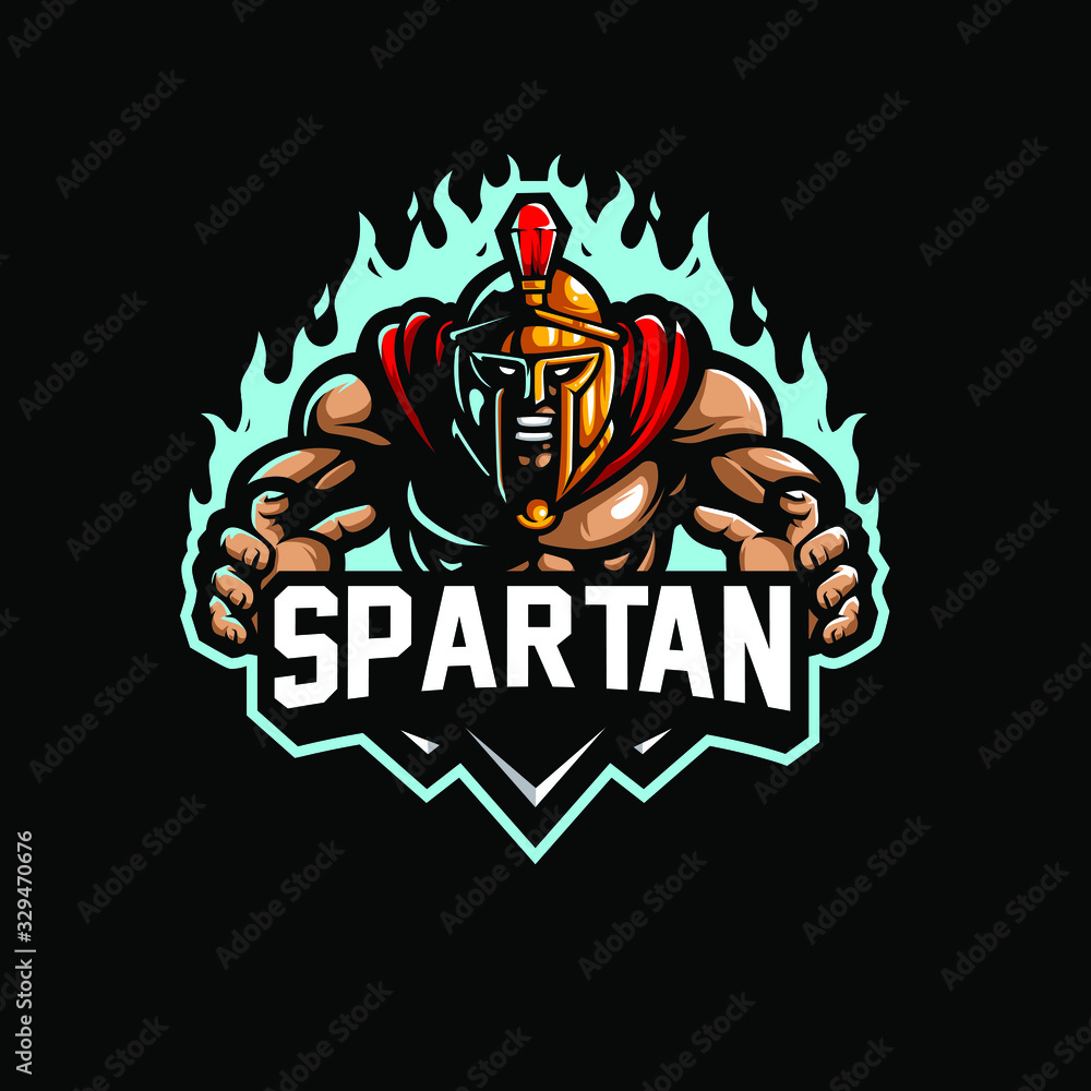 Spartan strength esport logo gaming Stock Vector | Adobe Stock