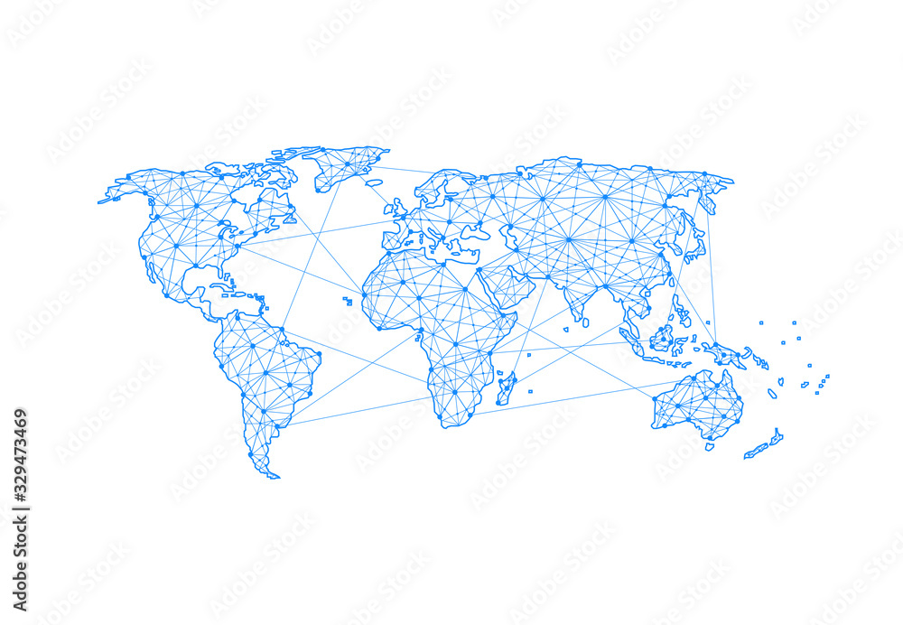 Global network connection. World map point and line composition concept ...