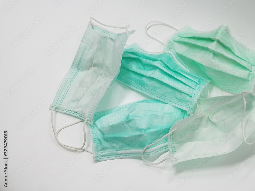 Dirty masks, Used surgical masks for protection against viruses ( covid ...