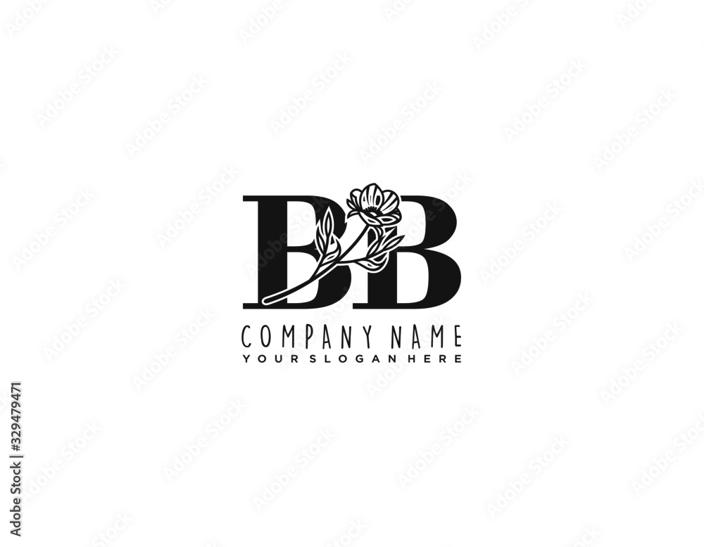 Letter BB handwrititing logo with a beautiful template Stock Vector ...