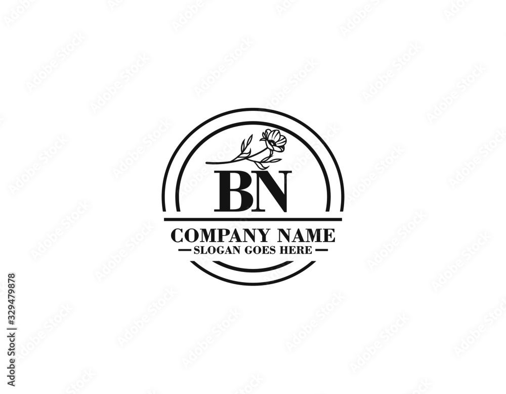 Letter BN handwrititing logo with a beautiful template Stock Vector ...