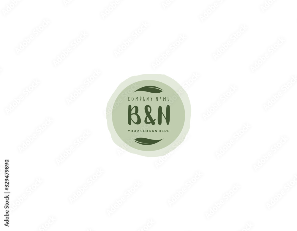 Letter BN handwrititing logo with a beautiful template Stock Vector ...