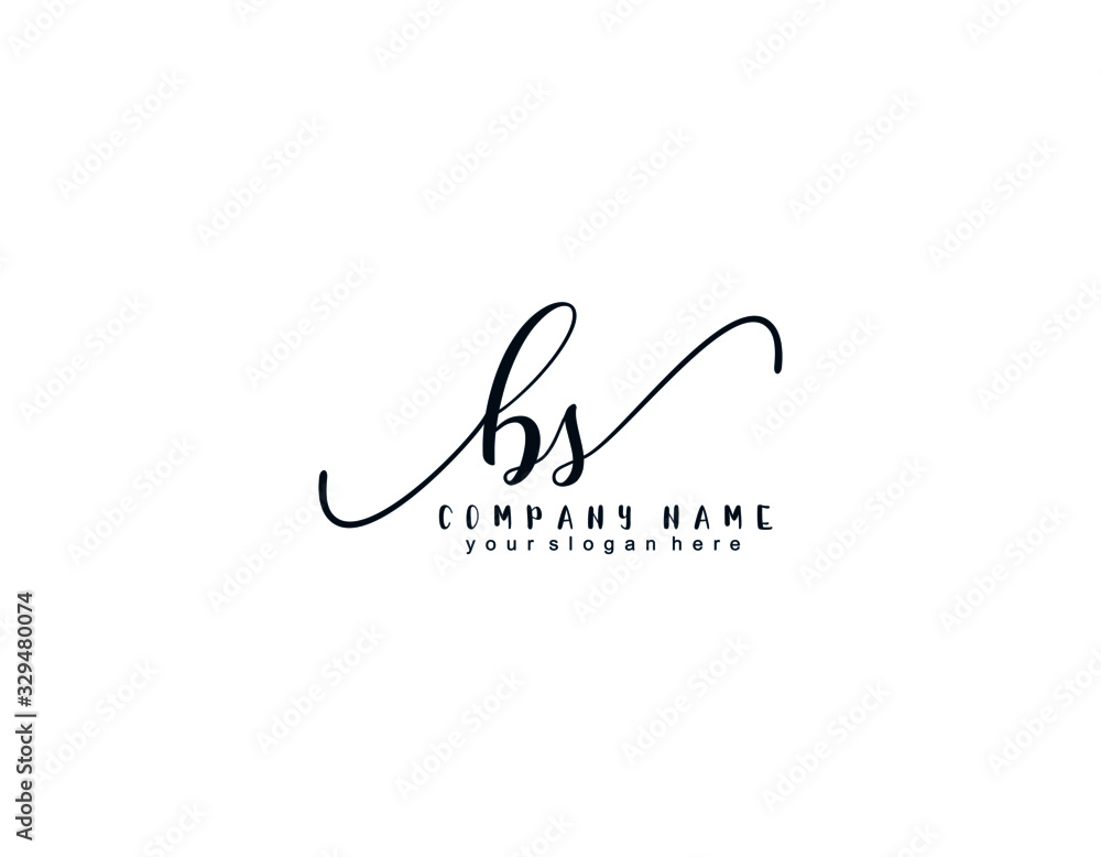Letter BS handwrititing logo with a beautiful template Stock Vector ...