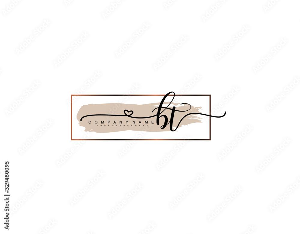 Letter BT handwrititing logo with a beautiful template Stock Vector ...