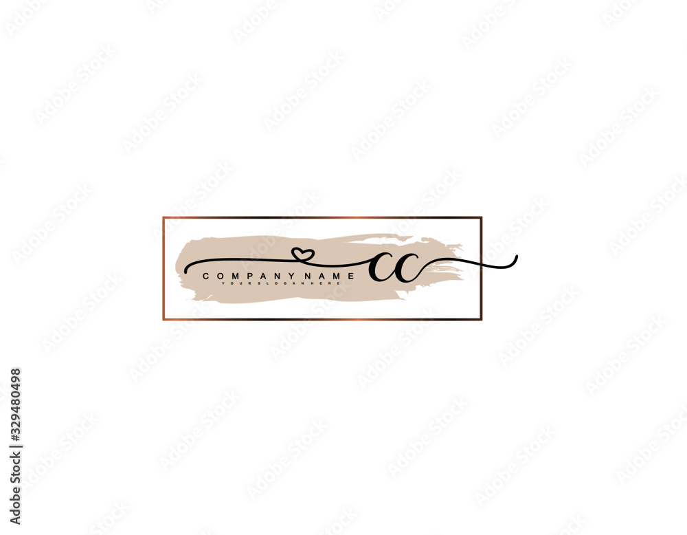 Letter CC handwrititing logo with a beautiful template Stock Vector ...