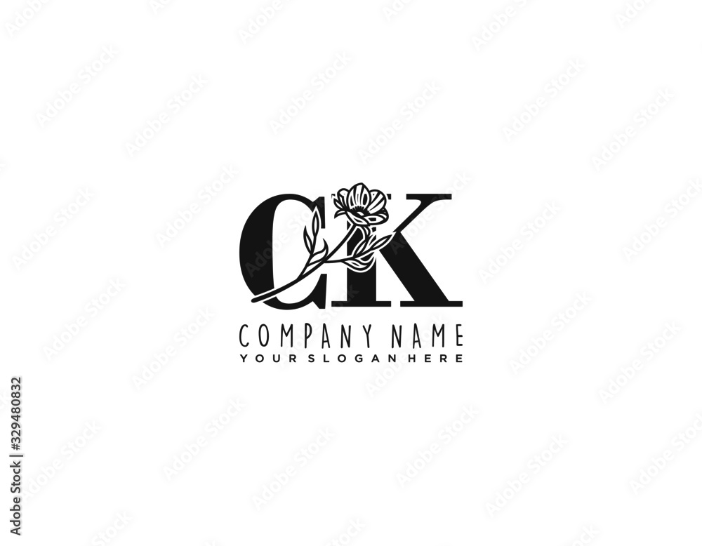 Letter CK handwrititing logo with a beautiful template Stock Vector ...