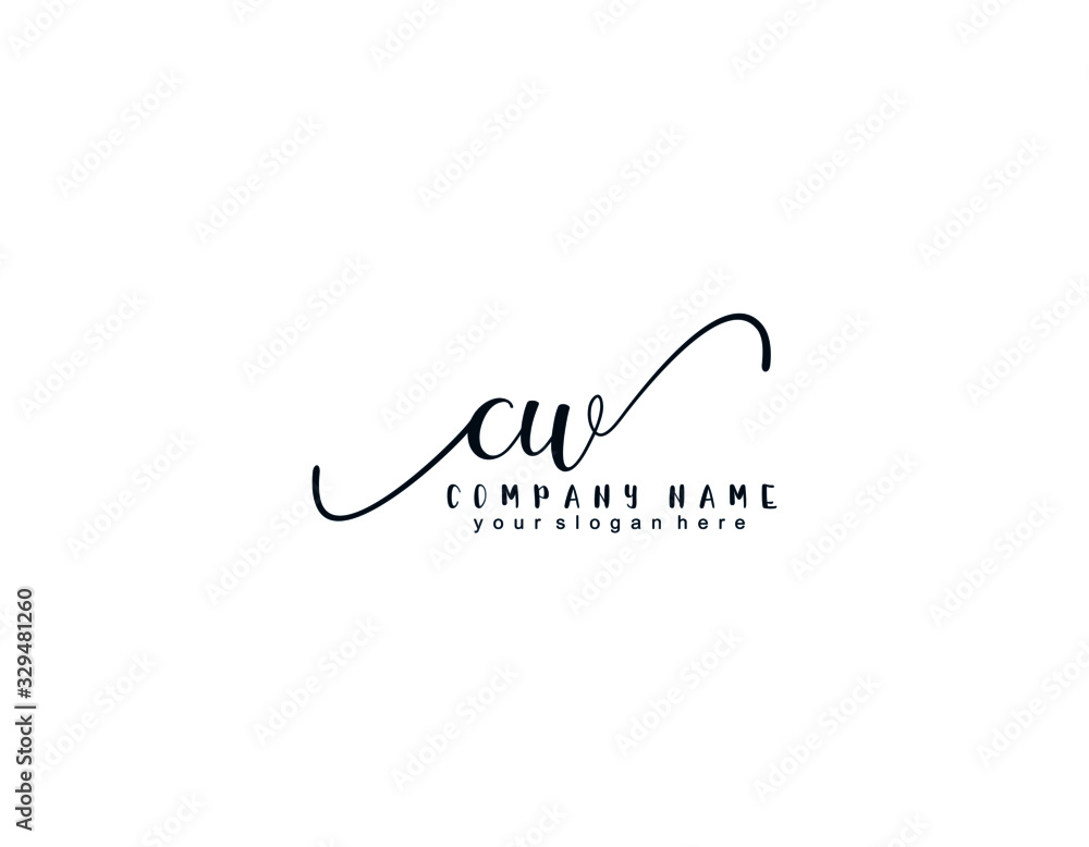 Letter CW handwrititing logo with a beautiful template Stock Vector ...