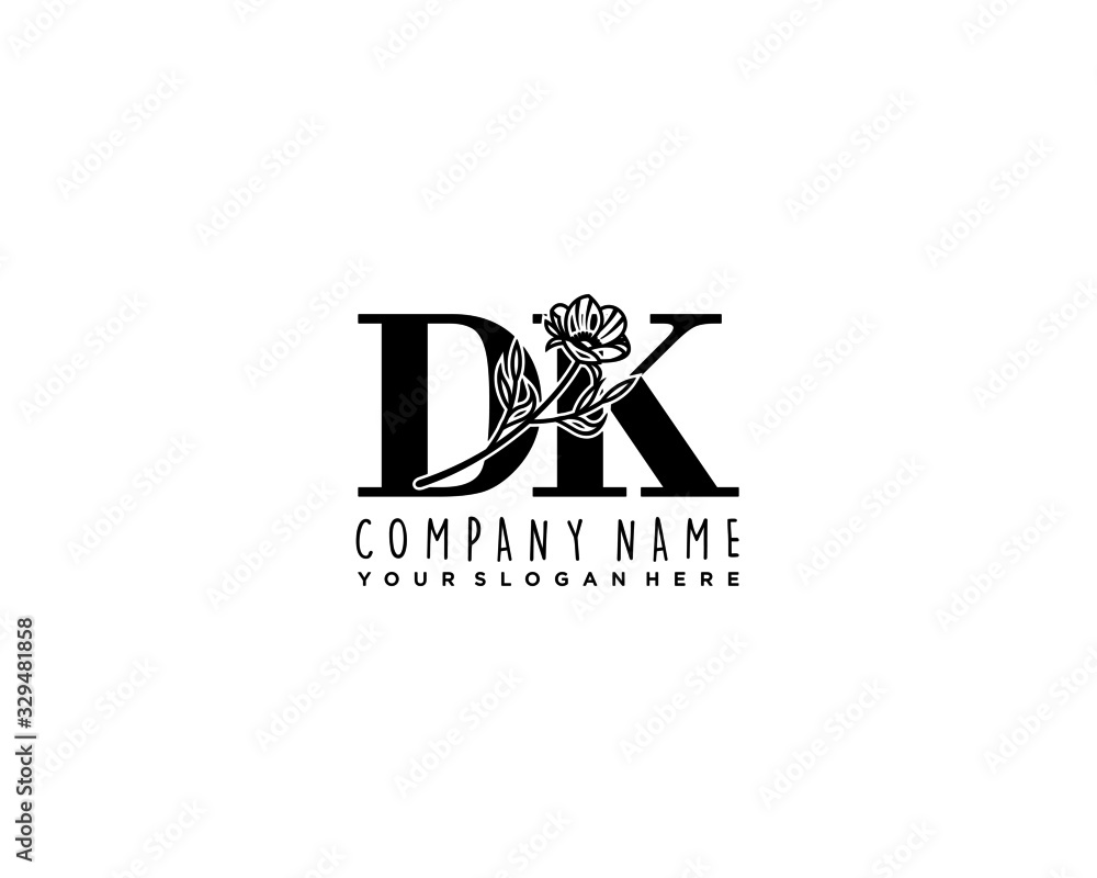 Letter DK handwrititing logo with a beautiful template Stock Vector ...