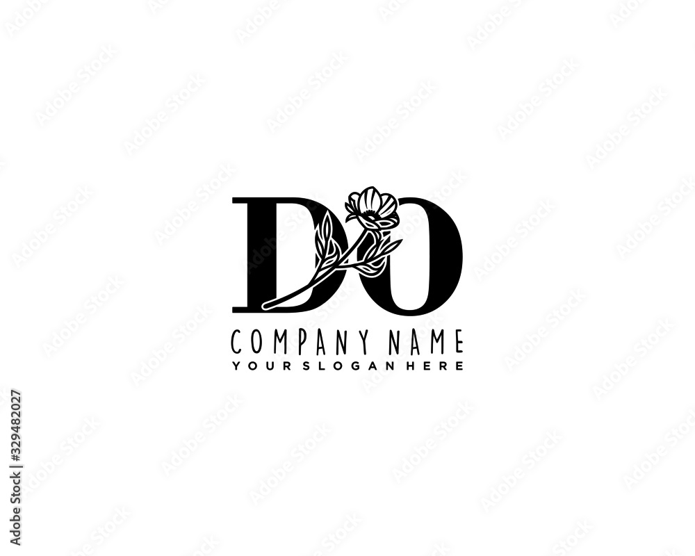 Letter DO handwrititing logo with a beautiful template Stock Vector ...