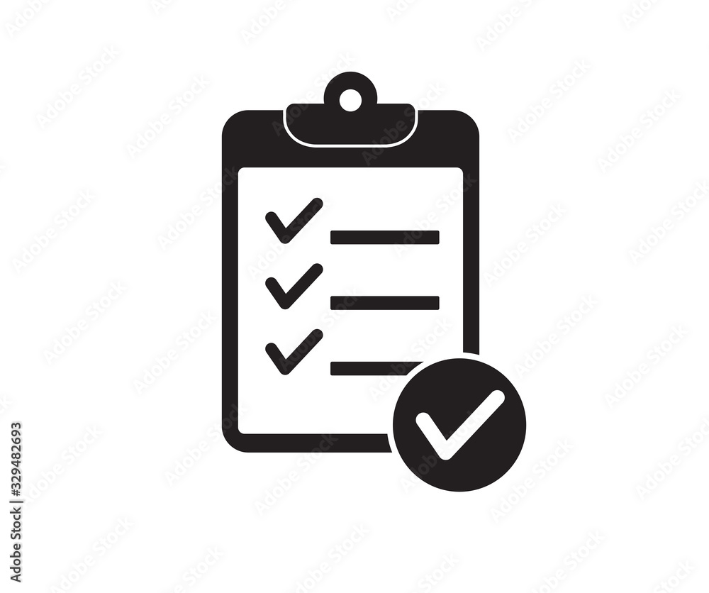 Checklist icon. check mark icon on white background. Vector ...