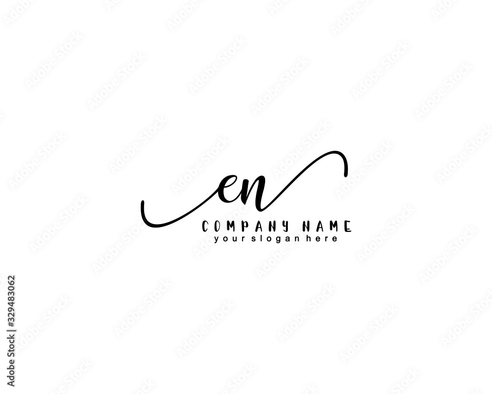 Letter EN handwrititing logo with a beautiful template Stock Vector ...