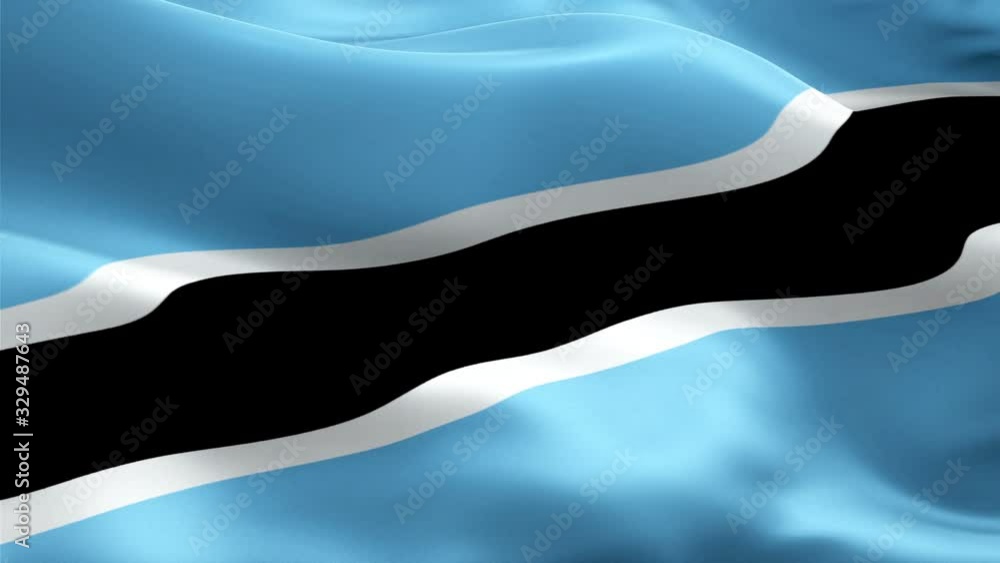 Botswanian flag Closeup 1080p Full HD 1920X1080 footage video waving in ...