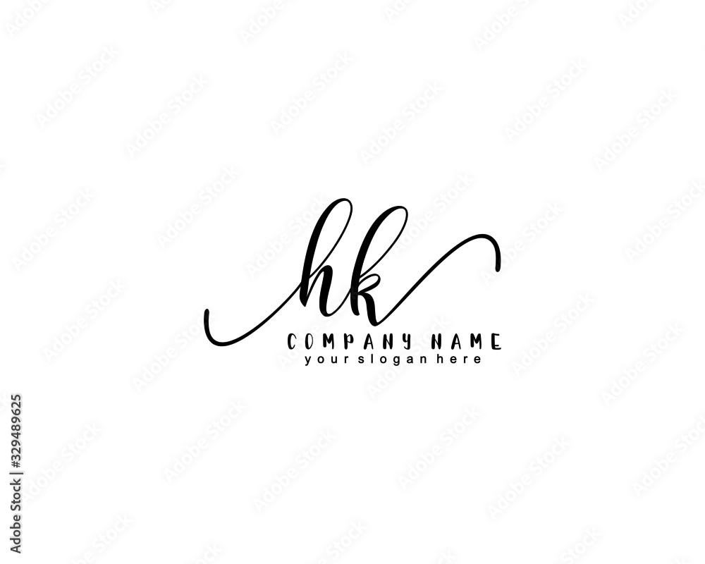 Letter HK handwrititing logo with a beautiful template Stock Vector ...