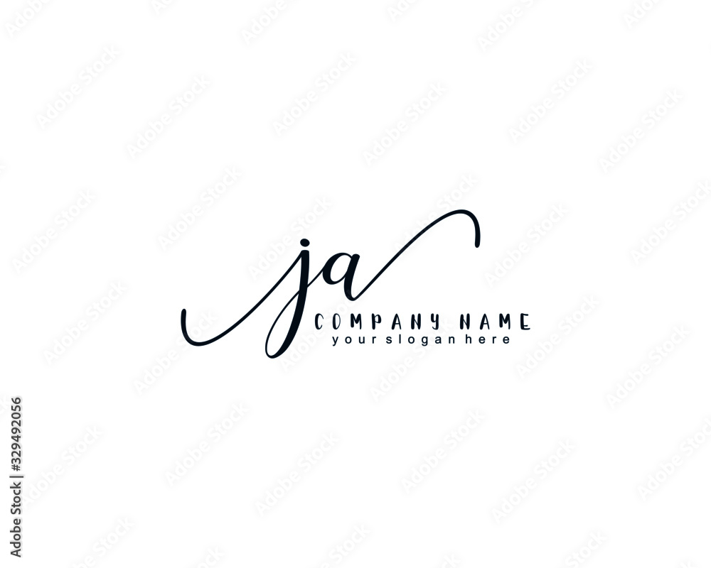 Letter JA handwrititing logo with a beautiful template Stock Vector ...