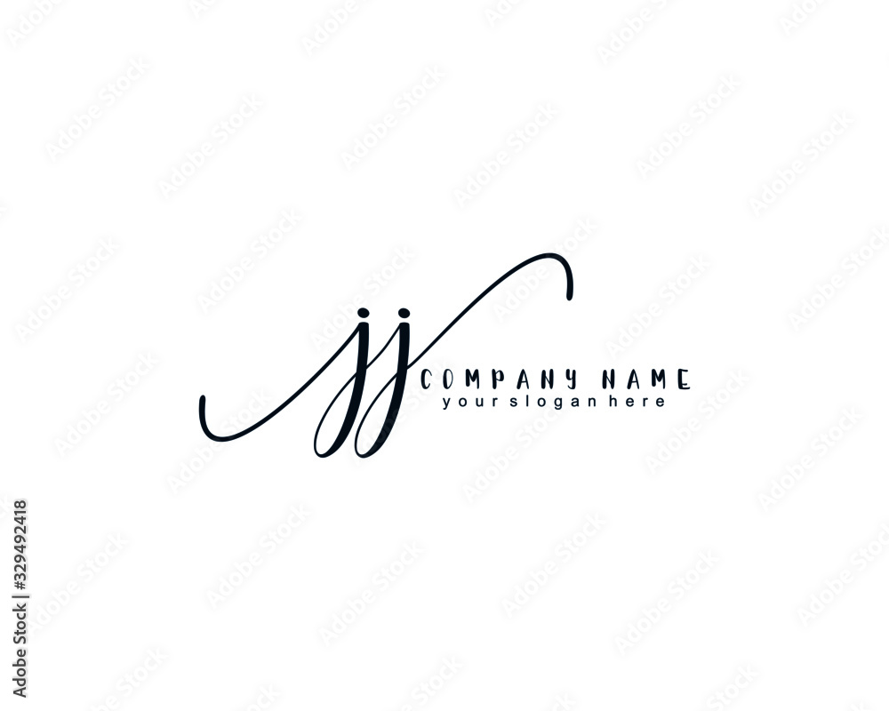 Letter JJ handwrititing logo with a beautiful template Stock Vector ...