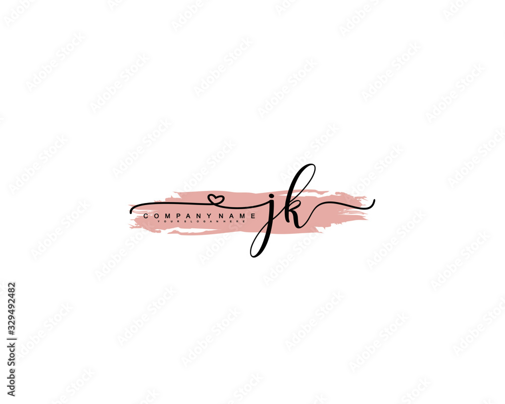 Letter JK handwrititing logo with a beautiful template Stock Vector ...