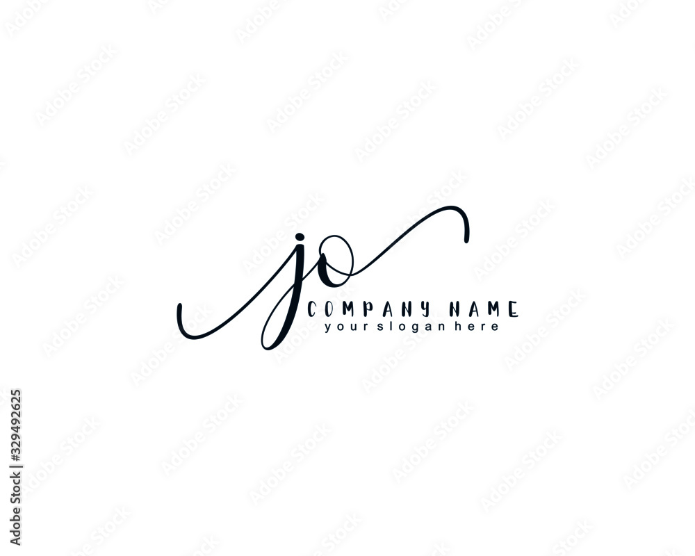 Letter JO handwrititing logo with a beautiful template Stock Vector ...