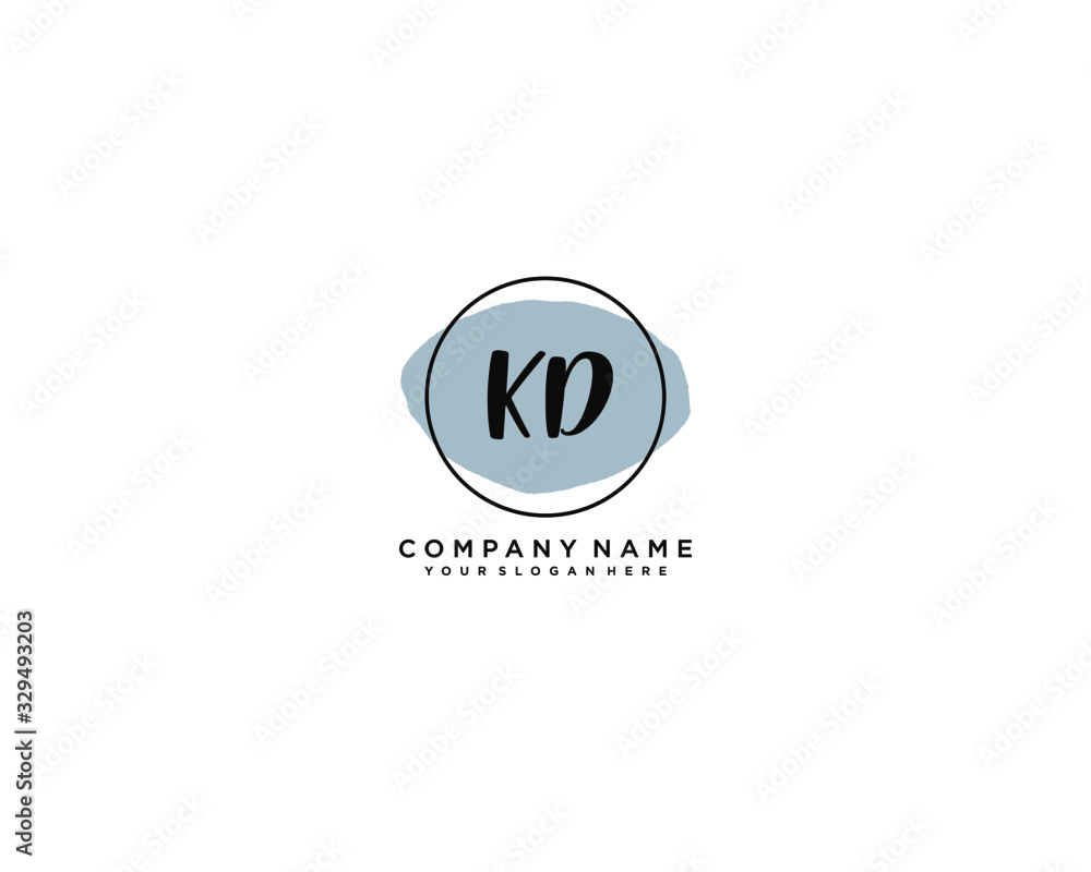 Letter KD handwrititing logo with a beautiful template Stock Vector ...