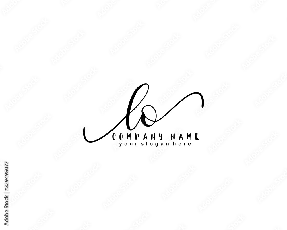 Letter LO handwrititing logo with a beautiful template Stock Vector ...