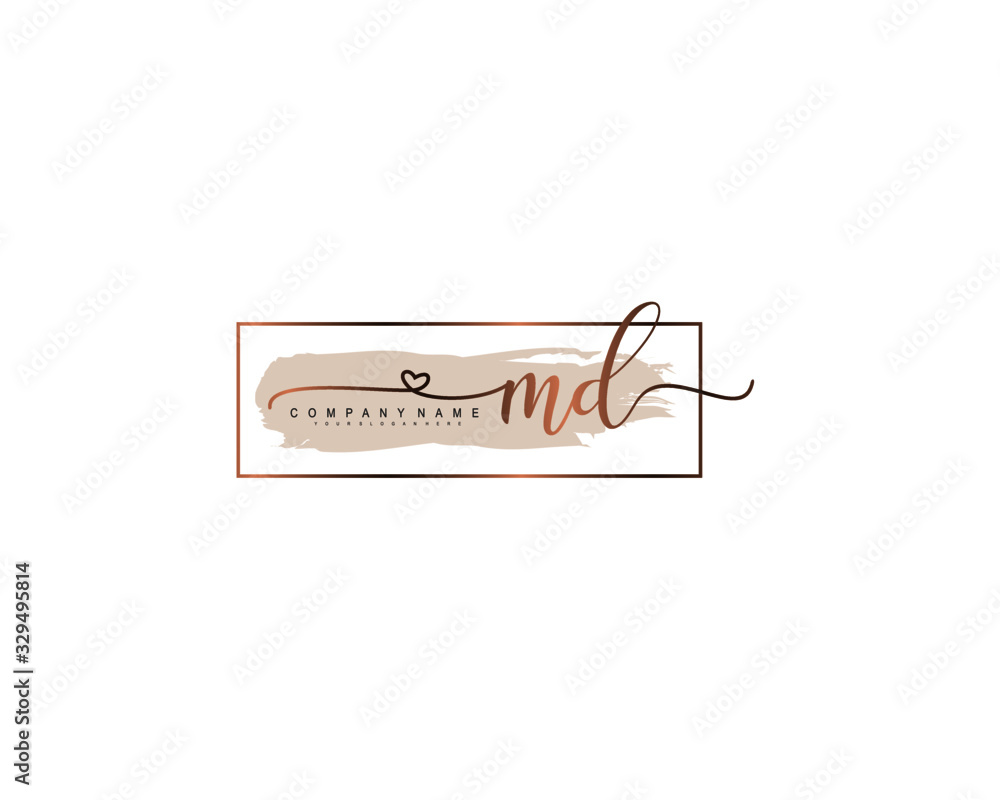 Letter MD handwrititing logo with a beautiful template Stock Vector ...