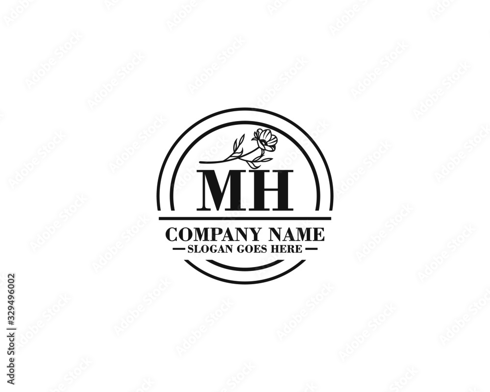 Letter MH handwrititing logo with a beautiful template Stock Vector ...