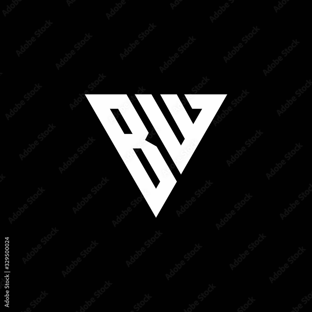 BW Logo letter monogram with triangle shape design template Stock ...