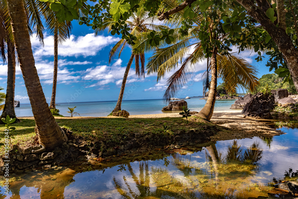 Paradise, beautiful sand beach in Madagascar, ile Saint Marie. Island ...
