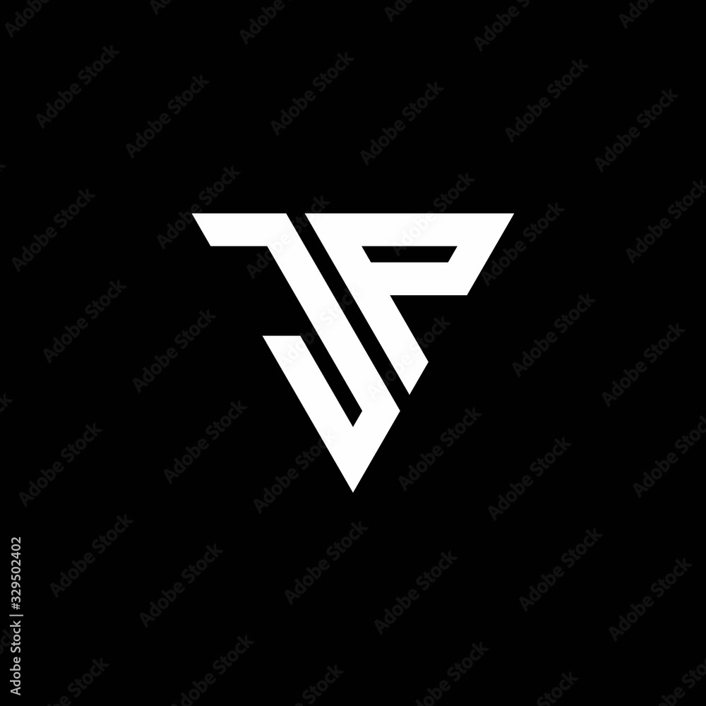JP Logo letter monogram with triangle shape design template Stock ...
