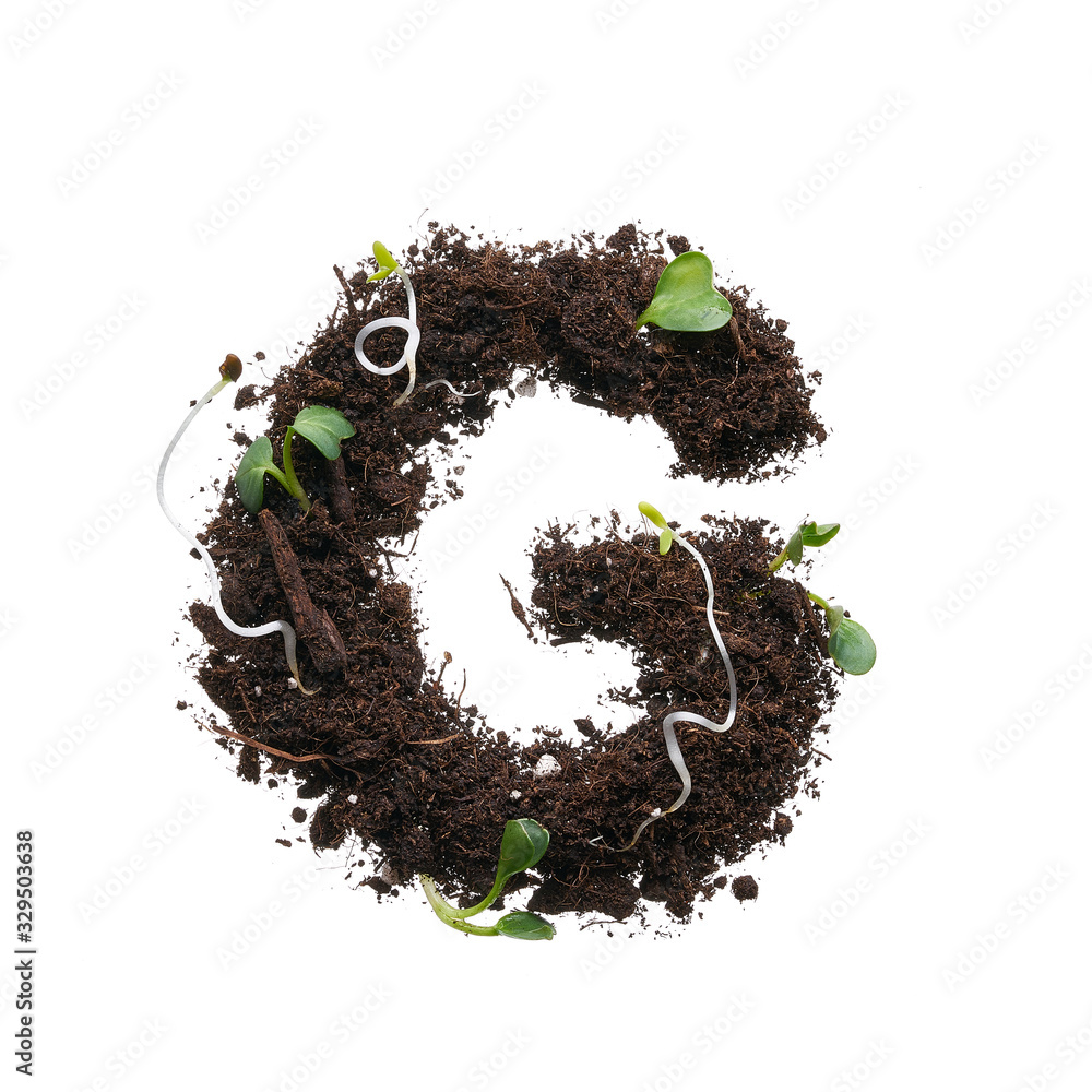 Letter of the English alphabet isolated on white background. The ...