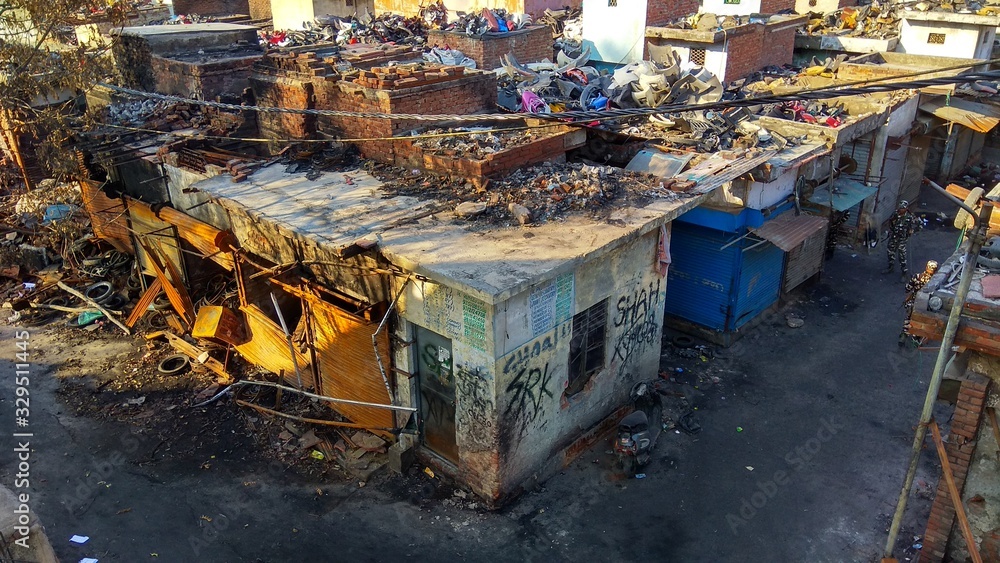 Foto de Tyre Market at Gokal puri burned in riot. do Stock | Adobe Stock