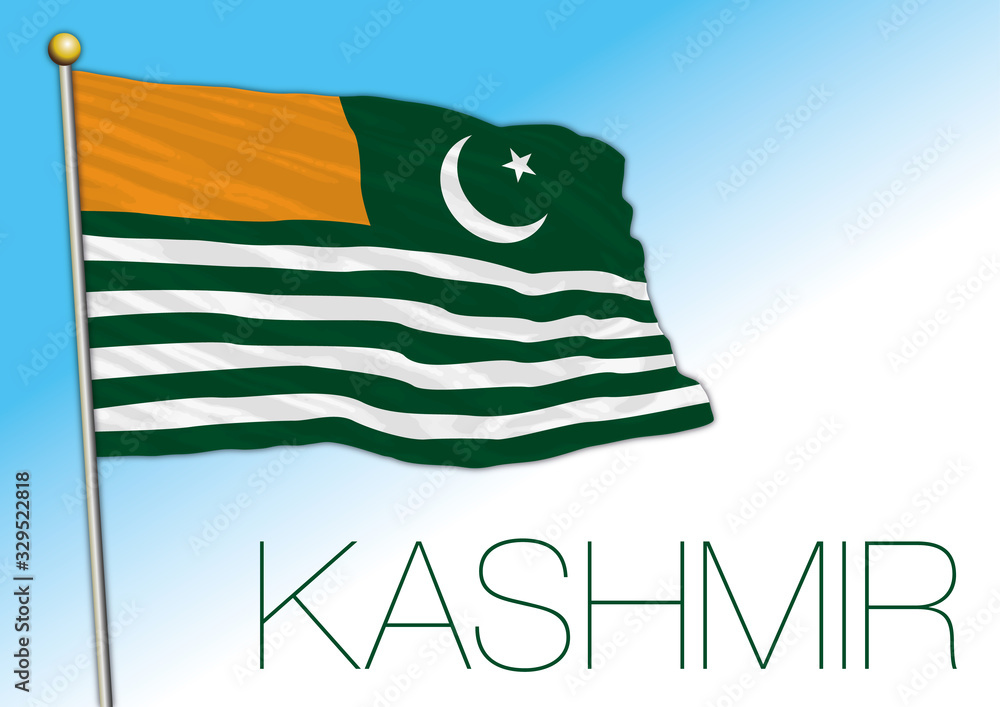 Kashmir territory flag, asia, vector illustration Stock Vector | Adobe ...