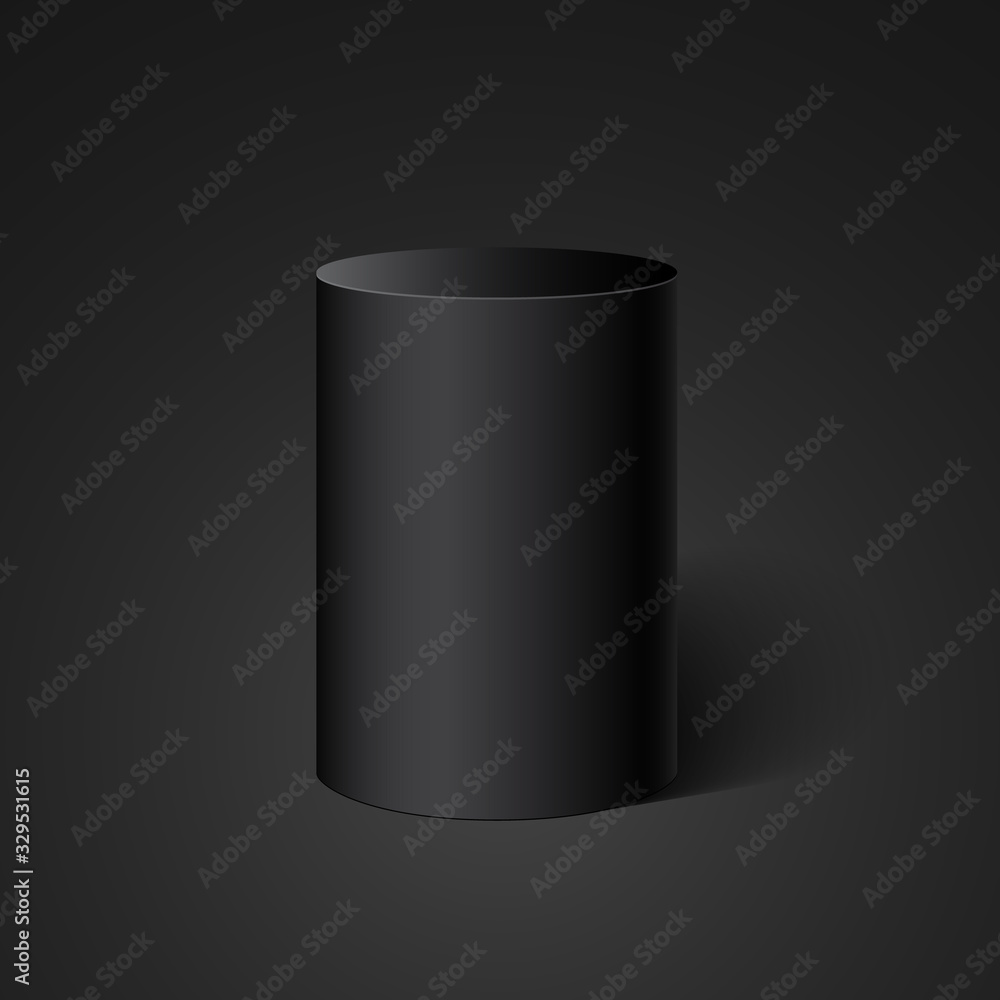 Black cylinder. Vector illustration. Stock Vector | Adobe Stock