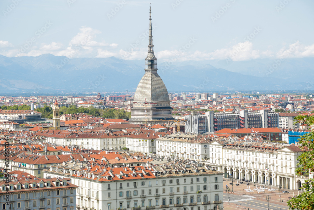 Poster Mole Antonelliana, symbol of Turin, form the top of Monte dei ...